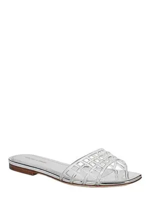 Veronica Beard Maris Jelly Slide Sandals - Clear/silver