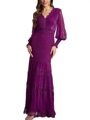 Tadashi Shoji Nyssa Bishop Sleeve Gown - Purple