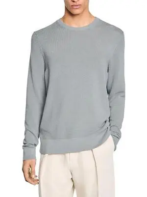 Sandro Textured Crewneck Pullover Grey