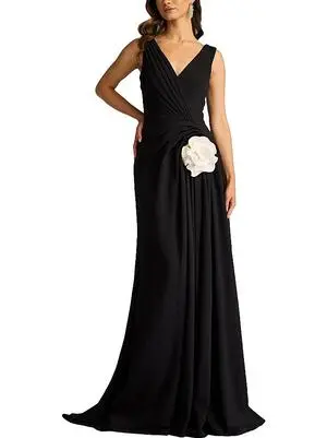 Tadashi Shoji Port Pleated Gown - Black