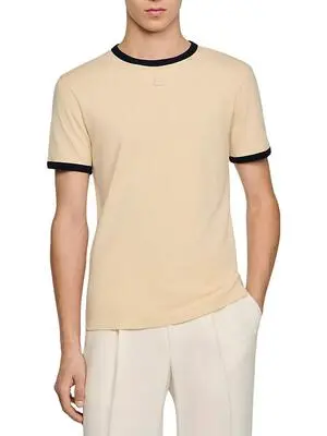 Sandro Logo Ringer Tee - Sand