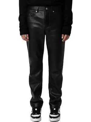 Zadig&Voltaire Straight Leg John Leather Pants - Noir