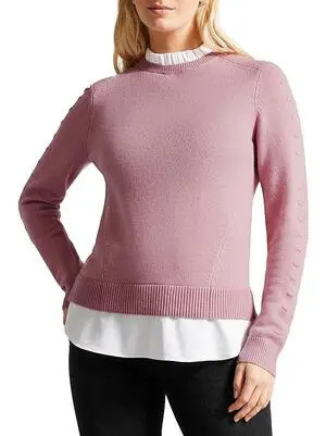 Ted Baker London Lissiah Layered Sweater Dusky Pink