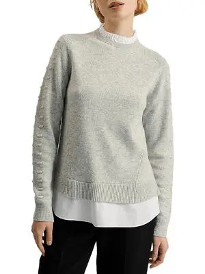 Ted Baker London Lissiah Layered Sweater Light Gey