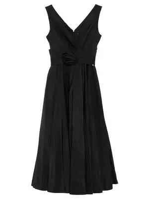 NISSA Sleeveless Midi Dress - Black