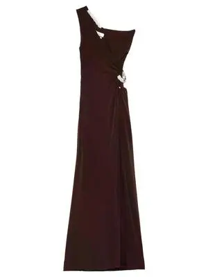 NISSA Crystal-embellished Gown - Brown