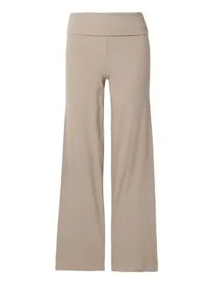 SKIMS Cotton Rib Foldover Pants - Brown