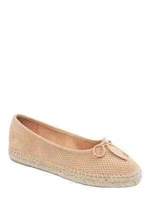 PATRICIA GREEN Patricia Green Sydney Ballet Flat Natural Perforated Suede