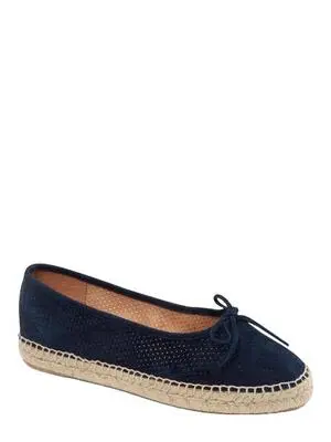 PATRICIA GREEN Patricia Green Sydney Ballet Flat Navy Perforated Suede