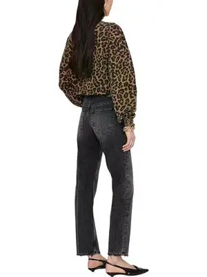 ANINE BING Leopard Print Sweatshirt - Brown