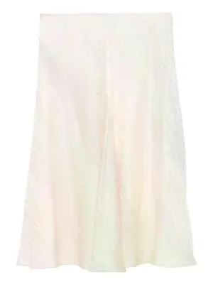 Fendi Ff Silk Midi Skirt - Pink