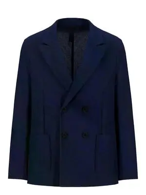 Harris Wharf London Double-breasted Blazer - Blue