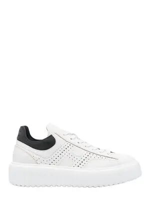 HOGAN PRE H Stripes Leather Sneakers - White