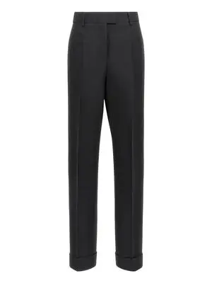 FERRAGAMO Stretched Pleated Trousers - Black