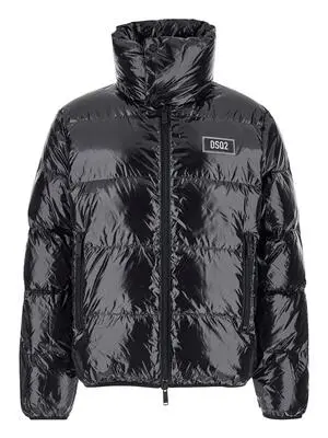 Dsquared2 Down Jacket With Logo Patch - Black