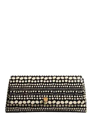 Khaite Audrey Suede Clutch Black/cream