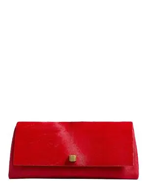 Khaite Audrey Suede Clutch Ruby