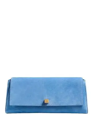 Khaite Audrey Suede Clutch Sky Blue
