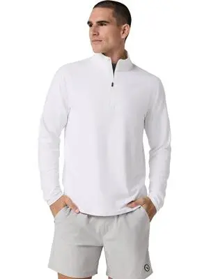 Vuori Ponto Half Zip Mock Neck - White