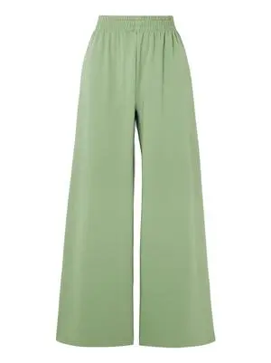 Norma Kamali Elephant Stretch-cotton Jersey Wide-leg Pants - Green