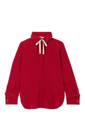 Max Mara Apollo Tie-neck Silk Shirt - Red