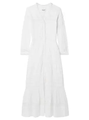 MARANT ETOILE Marant Étoile Daniva Lace-trimmed Broderie Anglaise Maxi Dress White