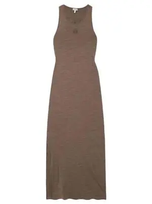 Loewe Anagram Embroidered Twist-back Maxi Dress - Brown