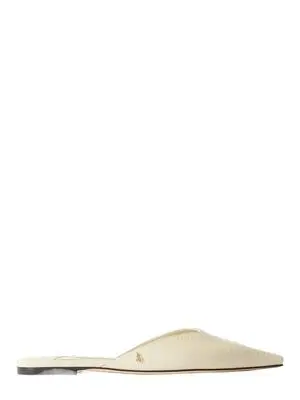 JIMMY CHOO Jimmy Choo Vivi Lizard-Effect Leather Mules Neutrals