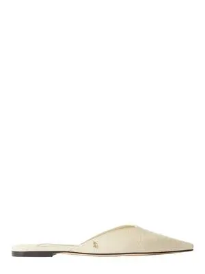 JIMMY CHOO Vivi Lizard-effect Leather Mules - Off-white