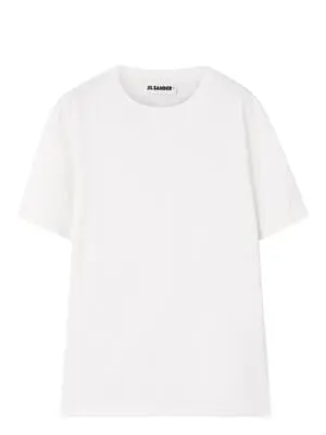 JIL SANDER Appliquéd Cotton-jersey T-shirt - White