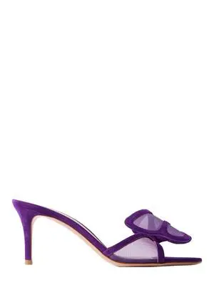 GIANVITO ROSSI Ilia 75 Suede Sandals - Purple