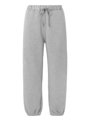 Carven Crepe-trimmed Cotton-jersey Track Pants - Gray
