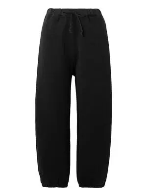 Carven Crepe-trimmed Cotton-jersey Track Pants - Black