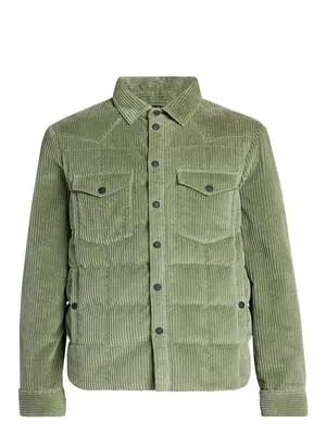Moncler Gelt Down Corduroy Overshirt - Dark Green