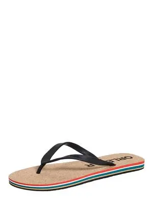 Orlebar Brown Haston Ob Stripe Flip Flops - Black/white Sand