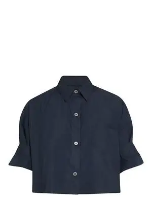 TWP Next Ex Cropped Cotton Shirt - Midnight