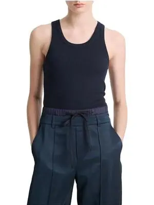 VINCE Ribbed Scoop-Neck Tank