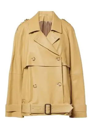 TOTÊME Oversized Leather Jacket - Beige
