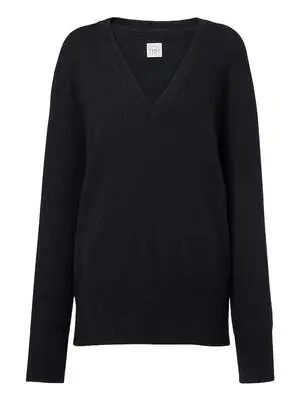 TOTEME Cashmere V-neck Sweater - Black