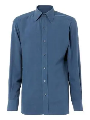 TOM FORD Silk Twill Shirt - Blue