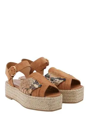 Ulla Johnson Elsa Snake-effect Leather Espadrilles - Beige