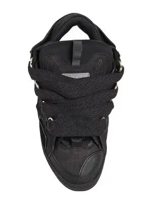 LANVIN Lanvin Curb Leather Low-Top Sneakers Black/black