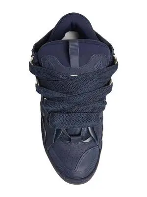 LANVIN Lanvin Curb Leather Low-Top Sneakers Navy Blue