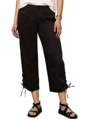 Sanctuary Cotton Twill Utility Crop Pants - Black