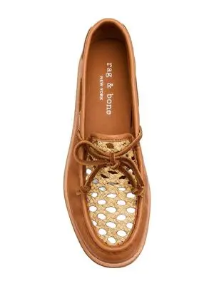 Rag & Bone Carter Woven Leather Boat Loafers - Ltnatwvn