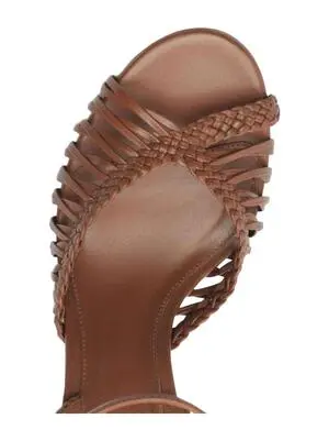 ALEXANDRE BIRMAN Agatha 90 Leather Sandals - Chocolate Fondue