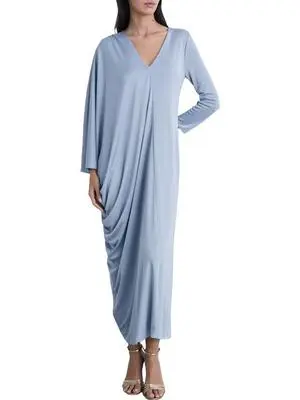 Mango Asymmetric Long Sleeve Dress - Sky Blue
