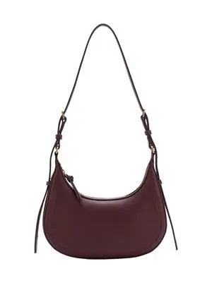 Mango Oval Faux Shoulder Bag - Burgundy