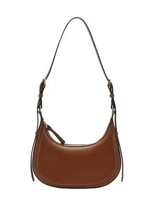 Mango Oval Faux Shoulder Bag - Leather