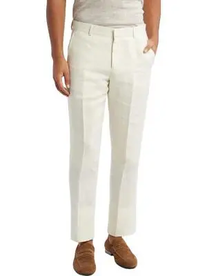 Nordstrom Henrik Trim Fit Italian Linen Suit Separate Pants - Ivory Vanilla